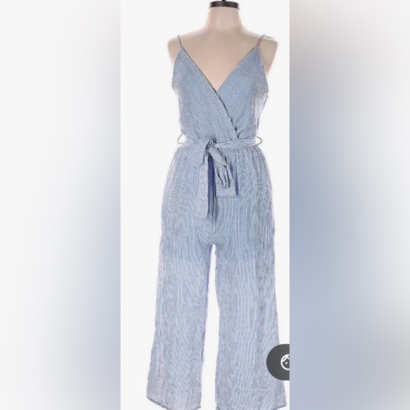 Pants & Jumpsuits | Elegant Blue Striped Jumpsuit | Poshmark